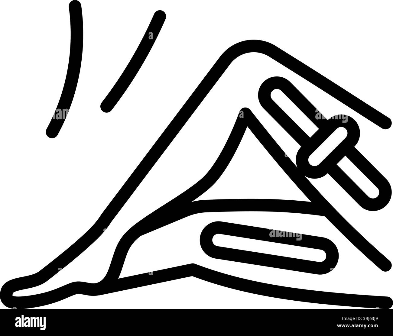 Lower limbs kinesio tape strips outline icon. Joints and ligaments ...