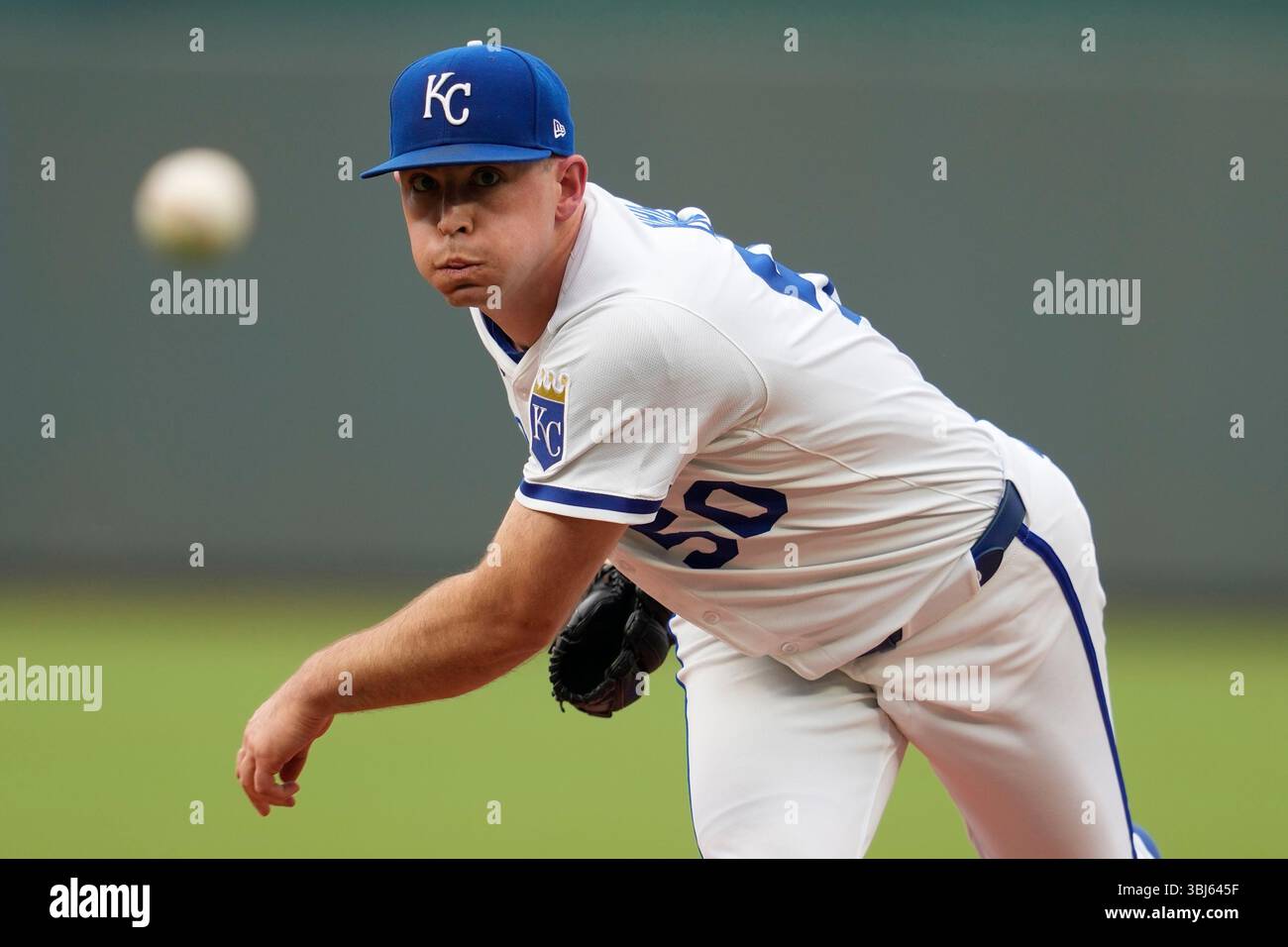 Kansas City Royals starting pitcher Kris Bubic throws in the first ...