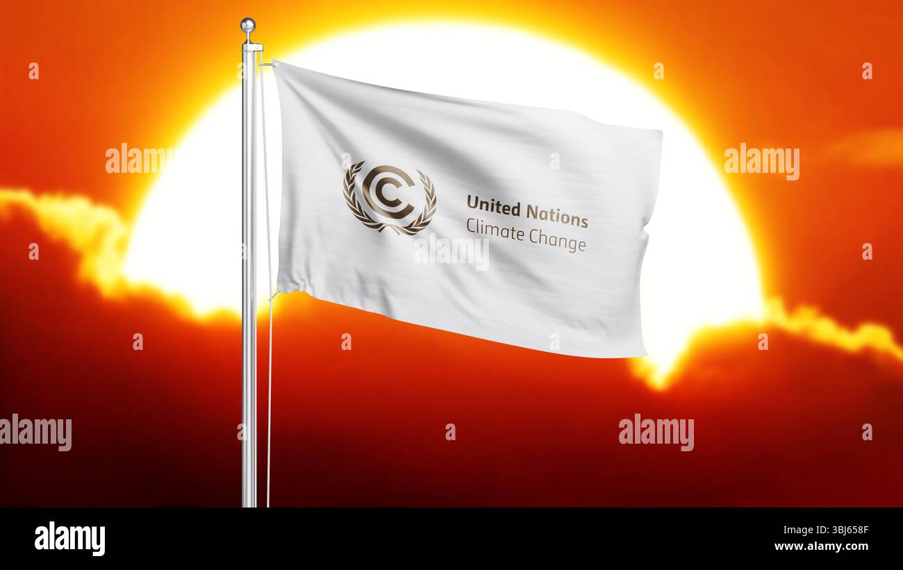Waving flag. COP30, Brazil and United Nations Climate Change event, ESG ...