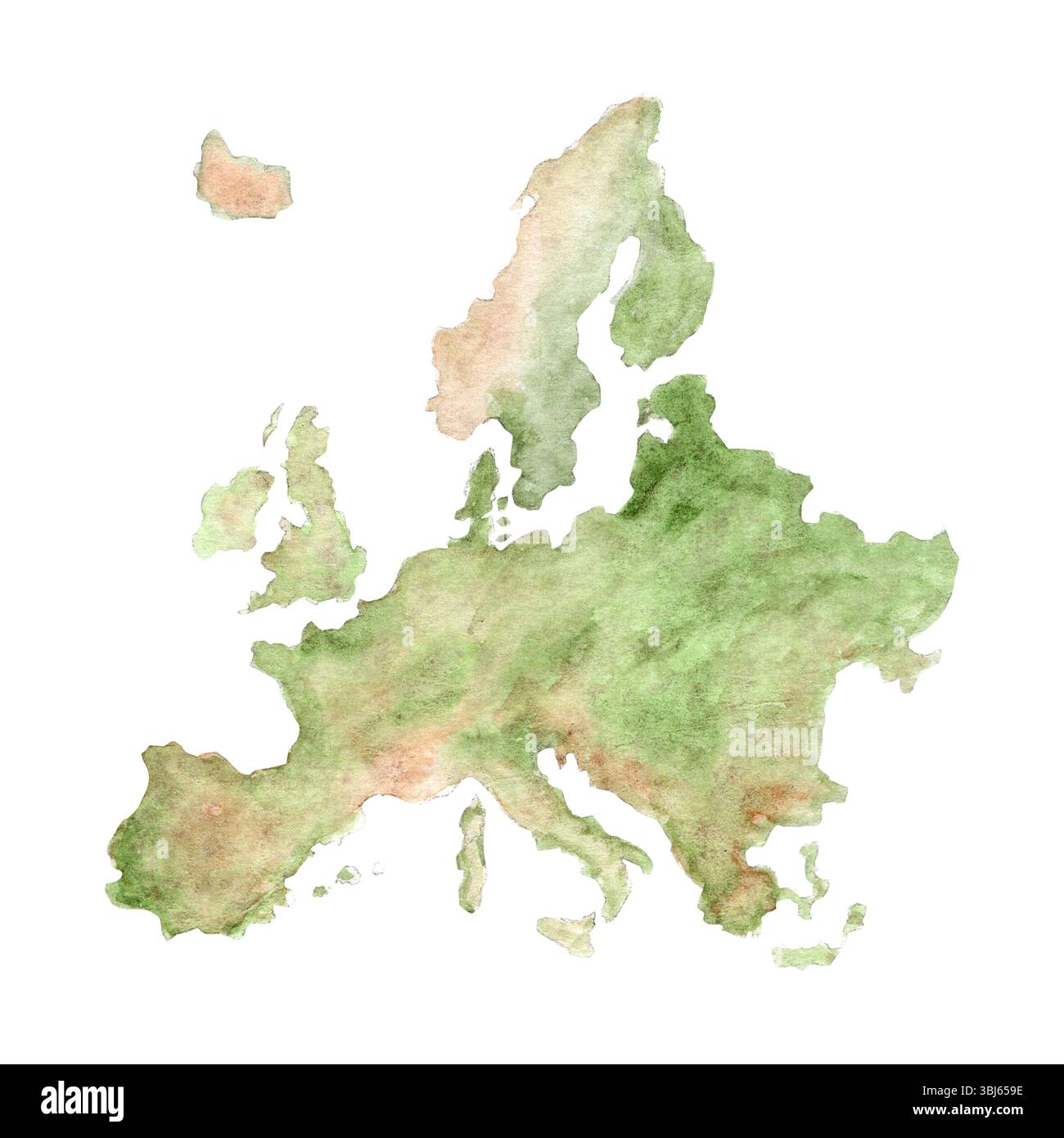 Map of Europe watercolor illustration isolated on white. Ideal for ...