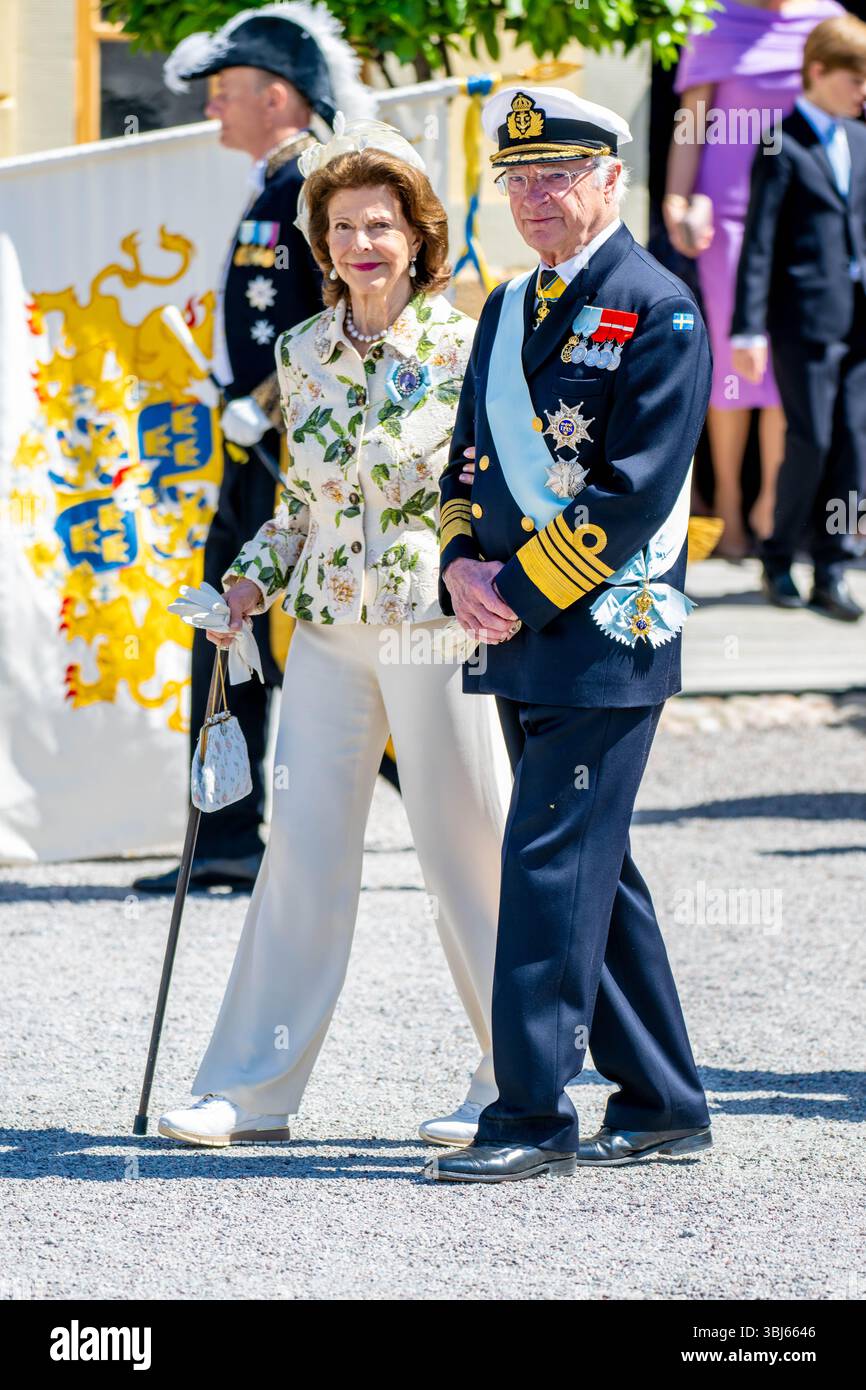 King Carl Gustaf, Queen Silvia at the christening of Princess Ines in ...