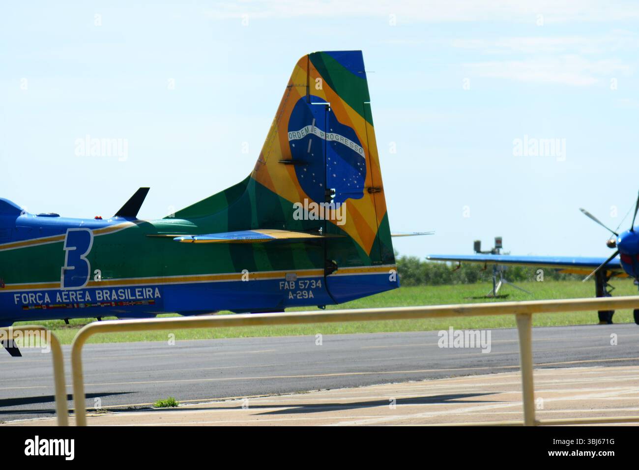 Brazilian Air Force demonstration aircraft with tail highlighted with ...