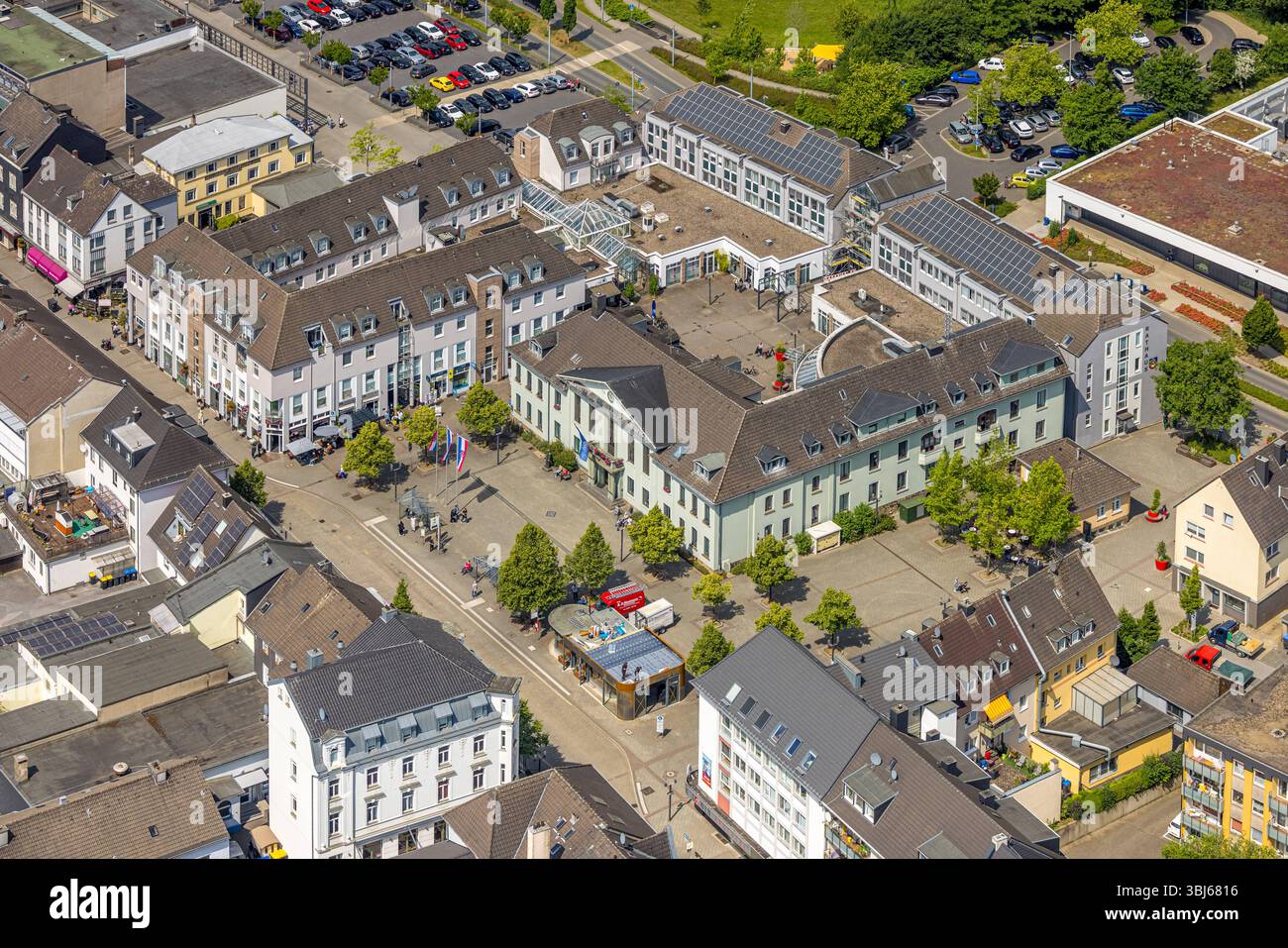 Luftbild, Rathaus Stadtverwaltung und RathausCenter Einkaufszentrum ...