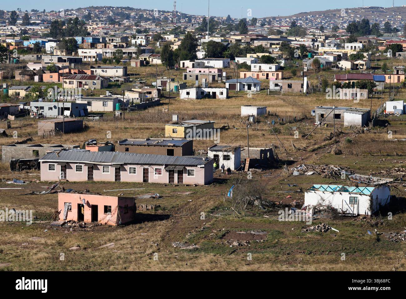 Flood-damaged housing in Mthatha, South Africa, Friday, June 13, 2025 ...