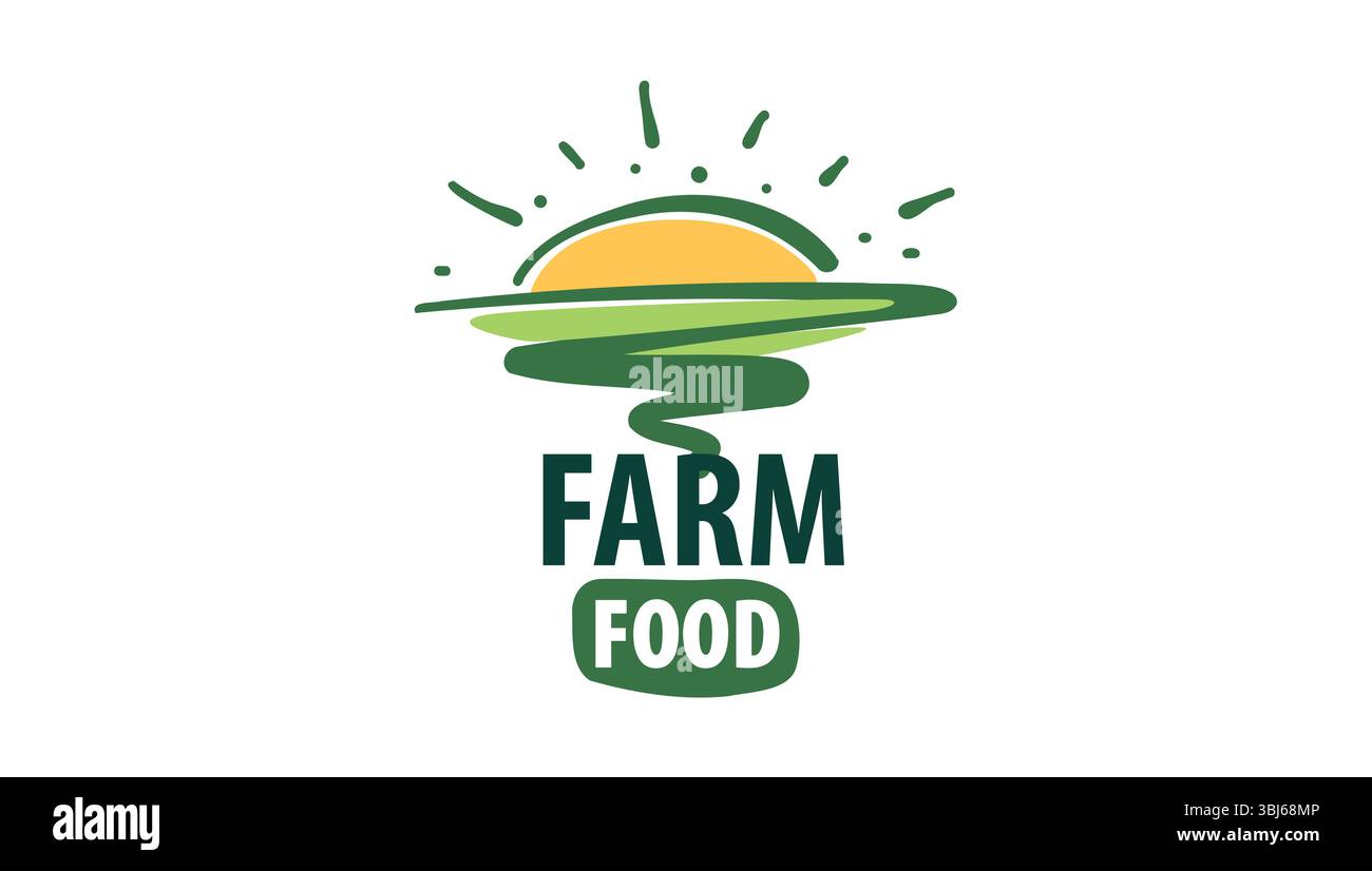 Vector logo of farm products, hand-drawn Stock Vector Image & Art - Alamy