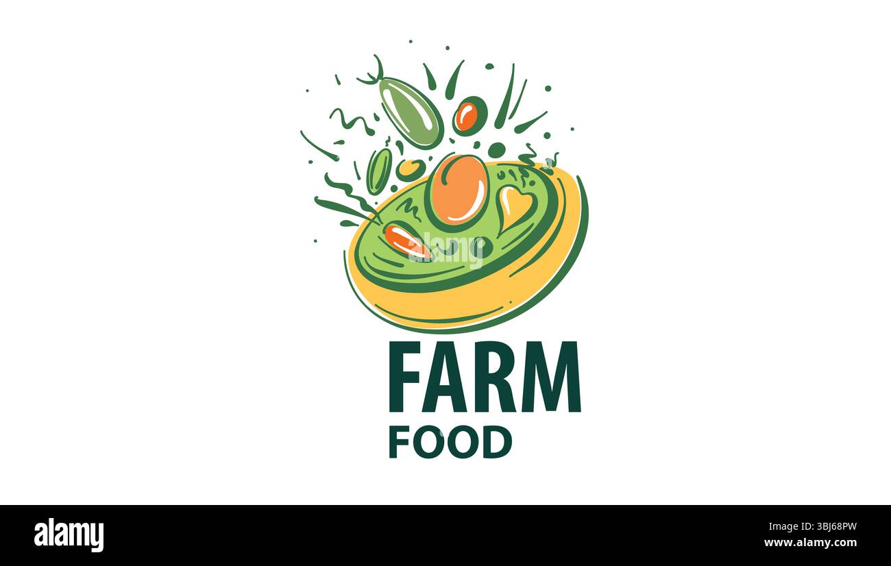Vector logo of farm products, hand-drawn Stock Vector Image & Art - Alamy