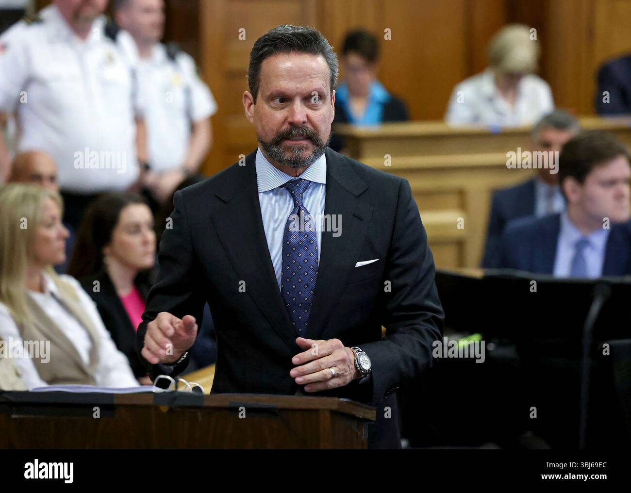 Defense attorney Alan Jackson speaks to jurors during closing arguments ...