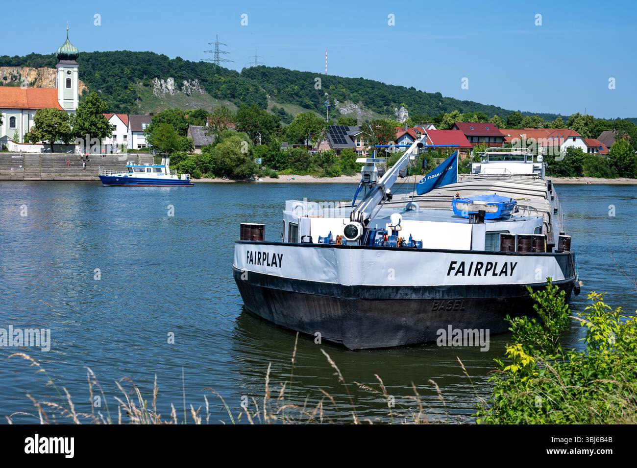 Regensburg, Germany. 13th June, 2025. The cargo ship "Fairplay" loaded ...