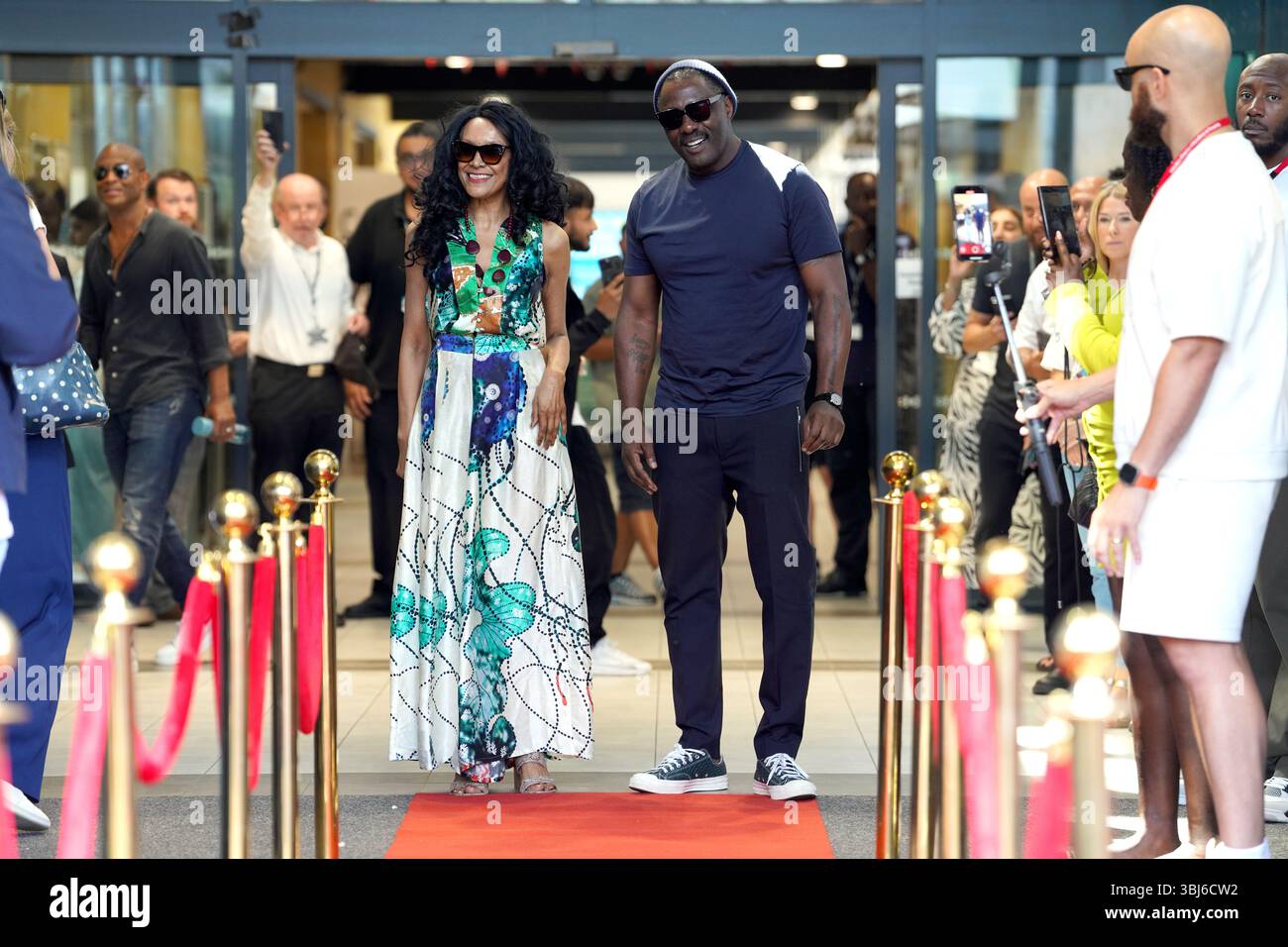 Idris Elba is joined by Kanya King during a visit to Barking and ...