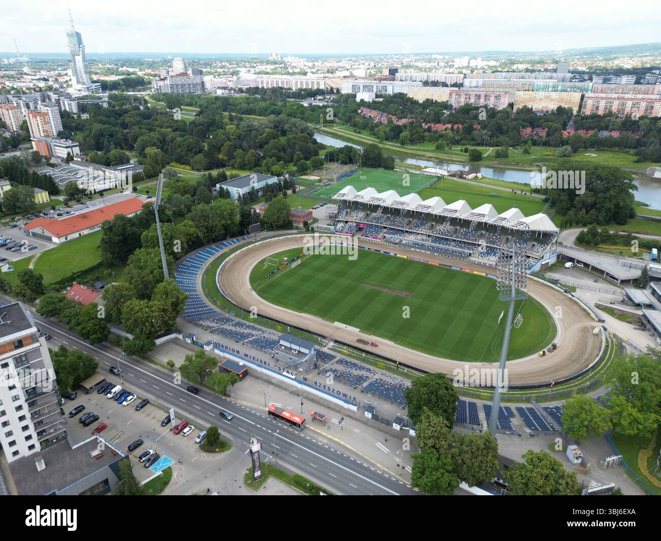 Rzeszow, Poland. 13th June, 2025. Stadium "Stal" stadium before the ...