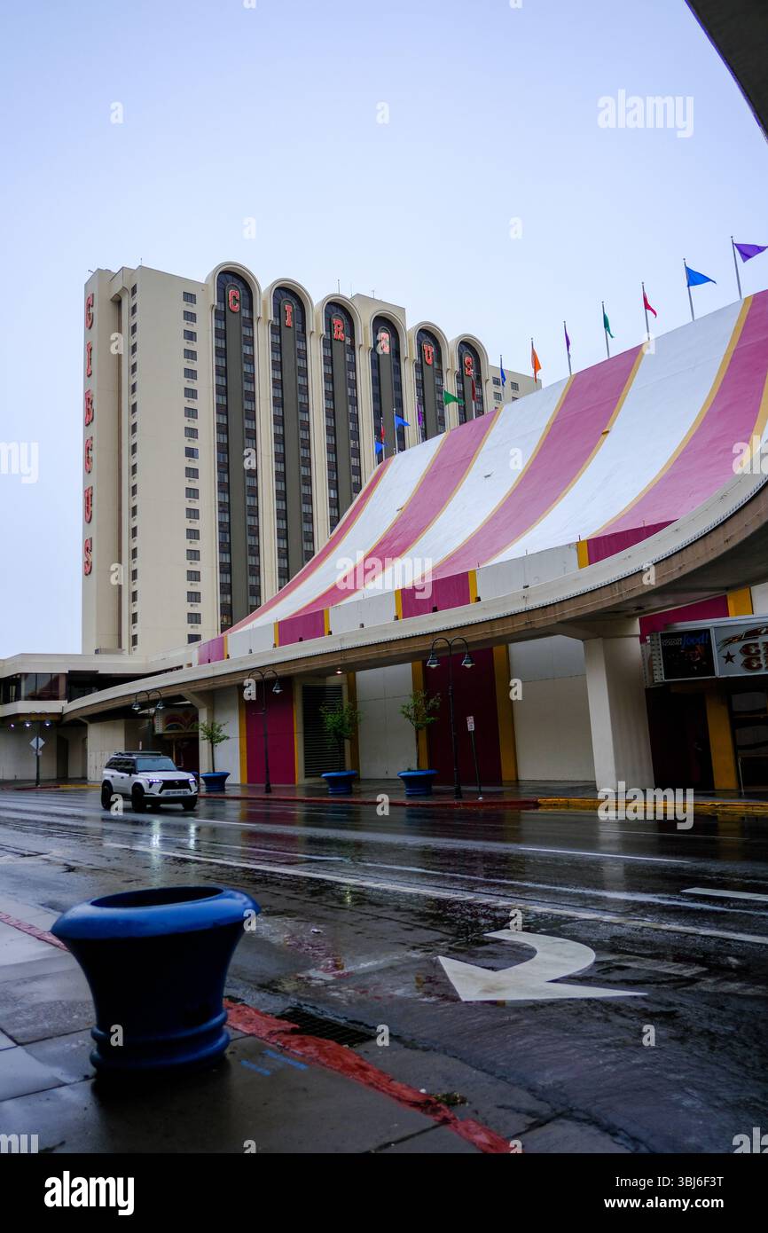 13 MAY 2025 - Reno, NV, USA - Downtown Reno with the largets hotel and ...