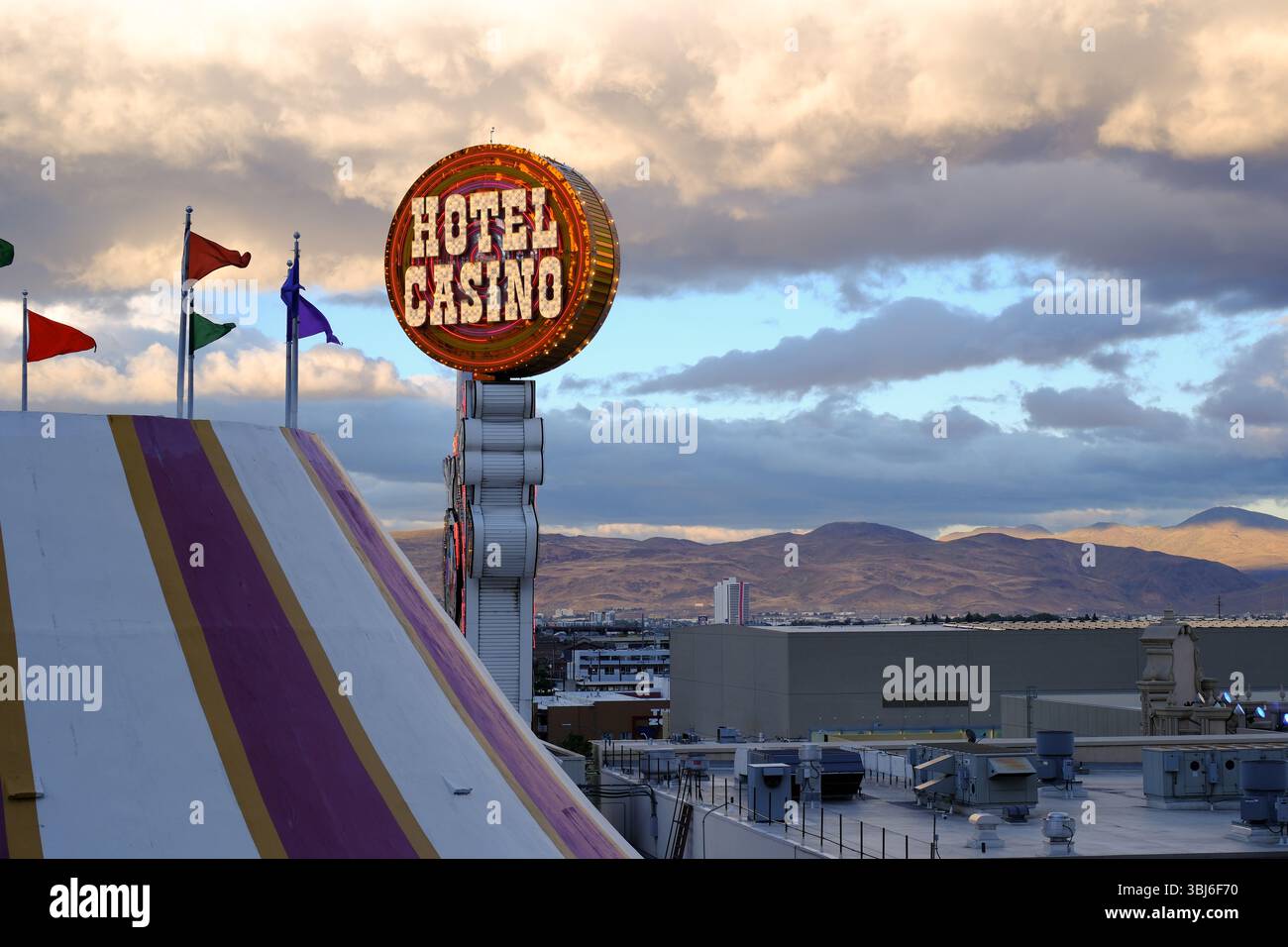 13 MAY 2025 - Reno, NV, USA - Downtown Reno with the largets hotel and ...
