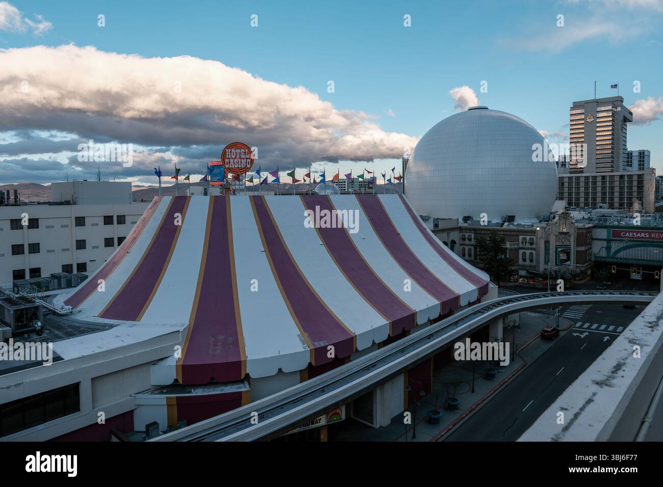 13 MAY 2025 - Reno, NV, USA - Downtown Reno with the largets hotel and ...