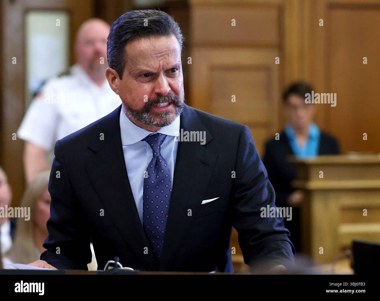 Defense attorney Alan Jackson speaks to jurors during closing arguments ...