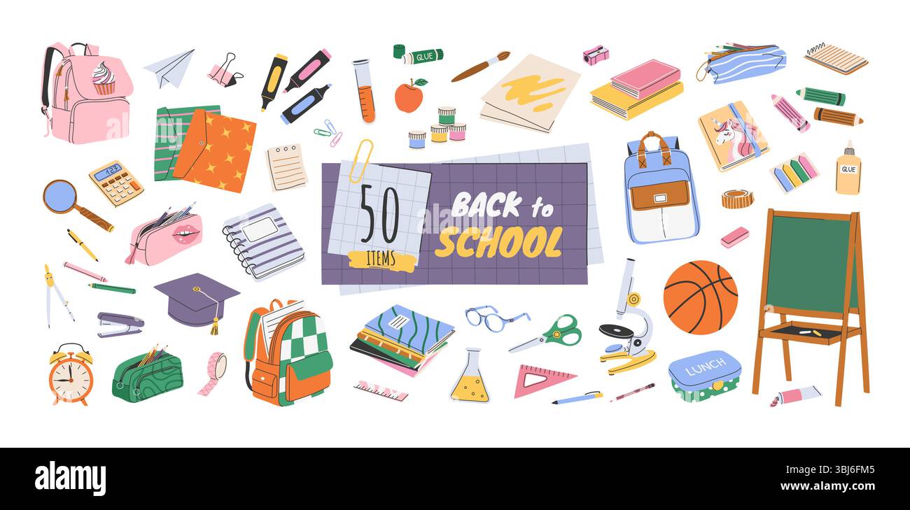 Pencil case stationery backpack Cut Out Stock Images & Pictures - Alamy