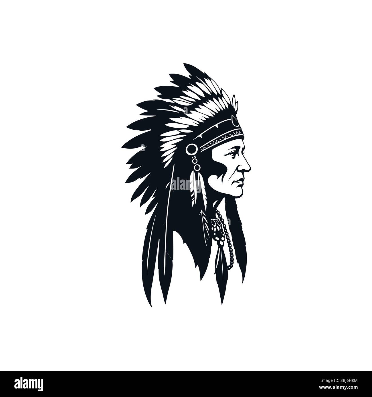 Native american chief wearing headdress Stock Vector Images - Alamy