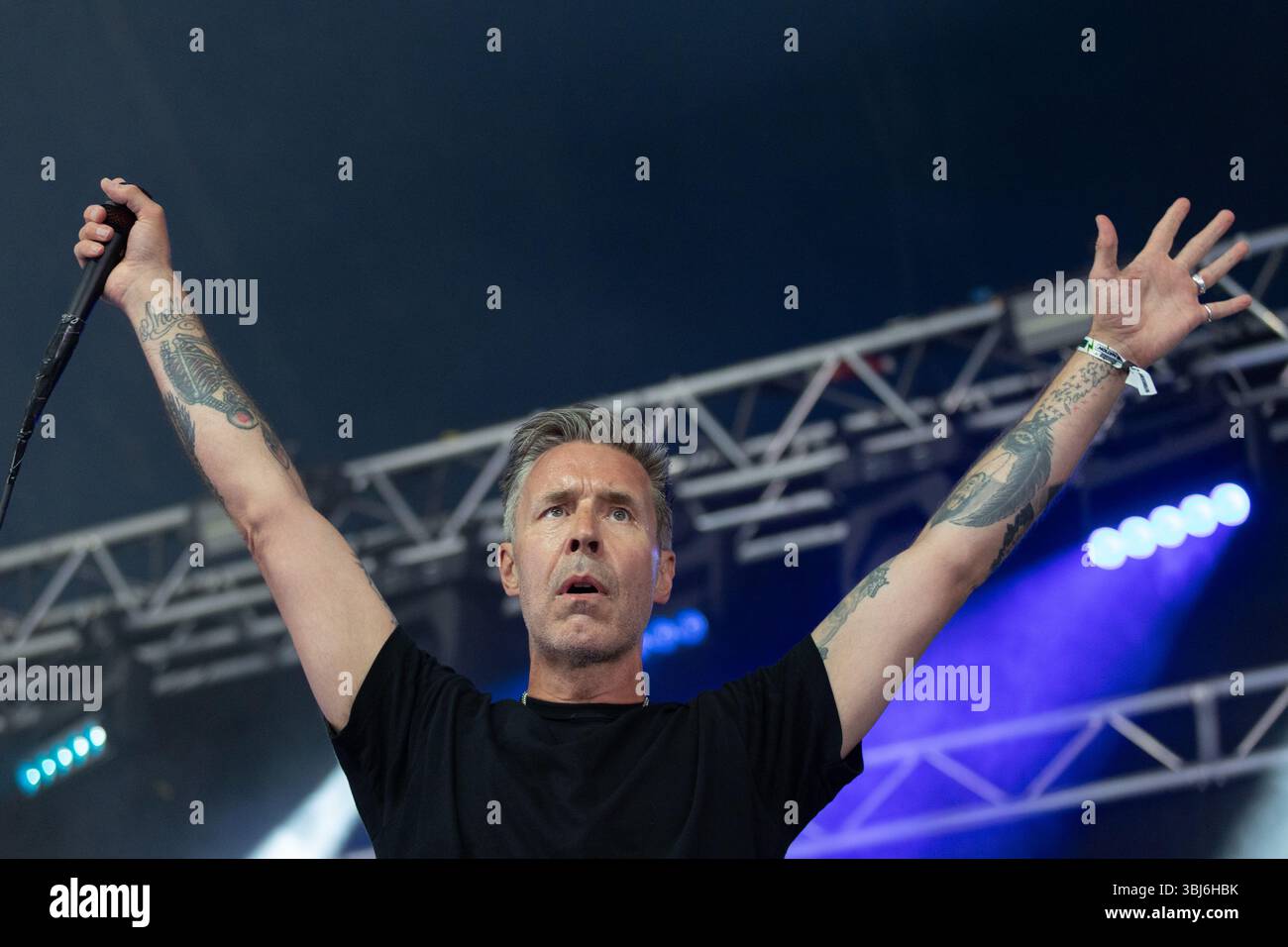 Leicestershire, UK. Friday June 13, 2025. Paddy Considine performs with ...