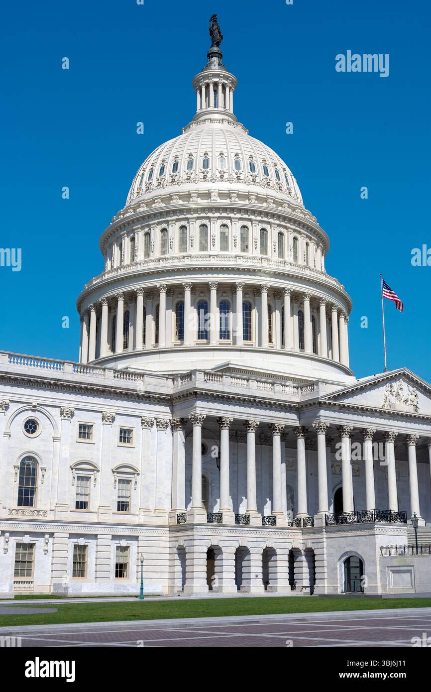 The majestic dome of the U.S. Capitol, Washington D.C., stands ...