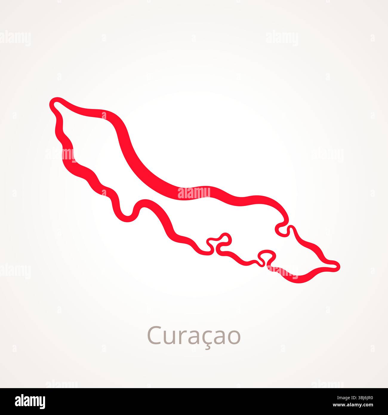 Outline map of Curacao marked with red line Stock Vector Image & Art ...
