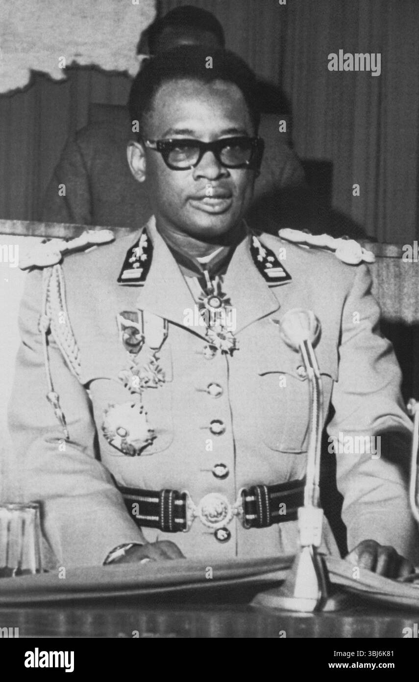 The new Congolese President, Lt. General Joseph Desire Mobutu, delivers ...