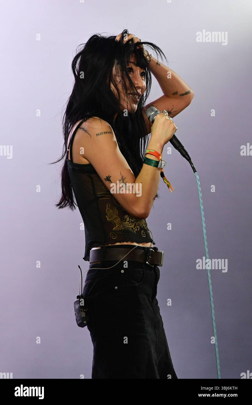 London, UK. 13th June, 2025. Kumo 99 preforms at the Outbreak Fest at ...