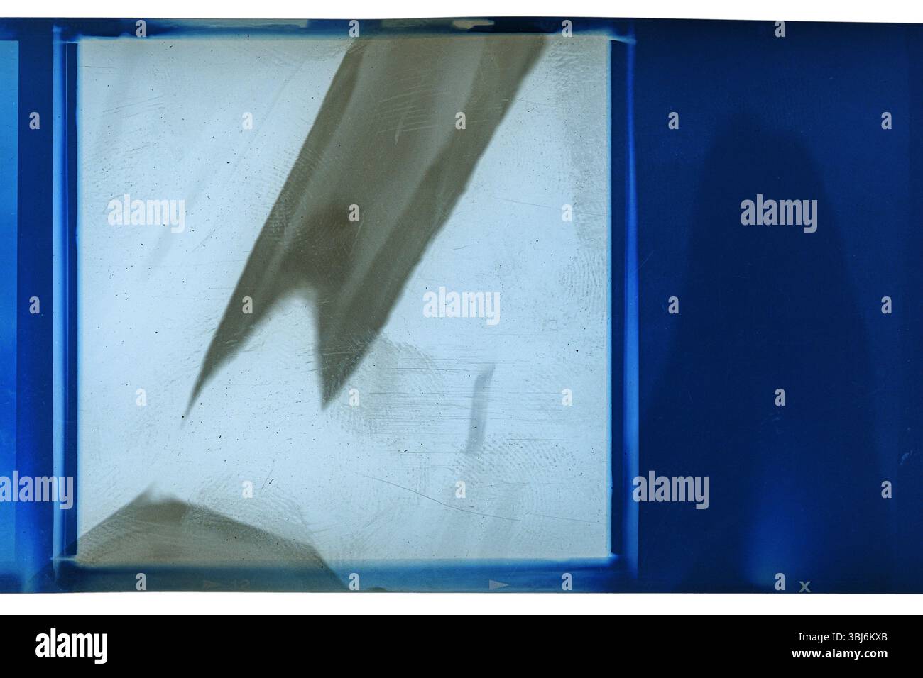 Grungy color 120mm negative film isolated on white background. Medium ...