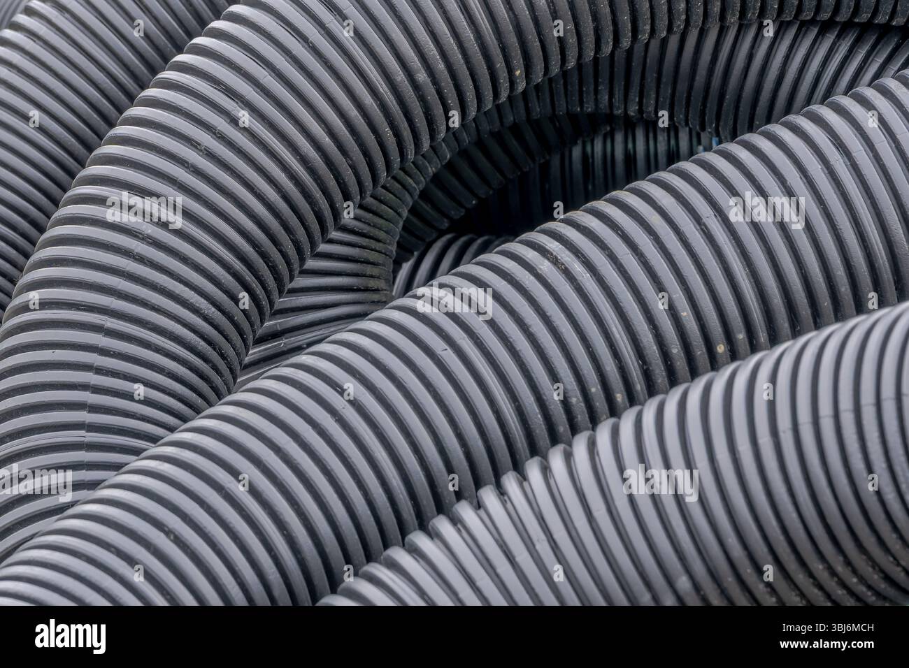 Corrugated HDPE plastic drainage, stormwater pipe Stock Photo - Alamy