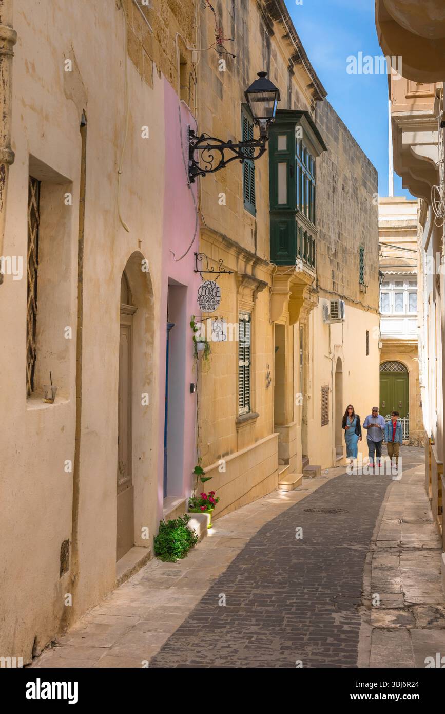Victoria Gozo, view of a neighbourhood street in the historic Il-Borgo ...