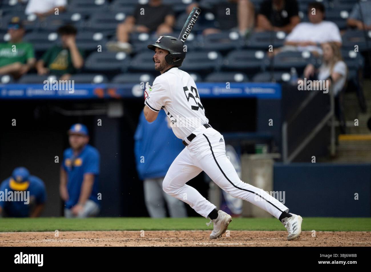 Lucas Moore (53) of the Louisville Cardinals at bat in an ACC ...