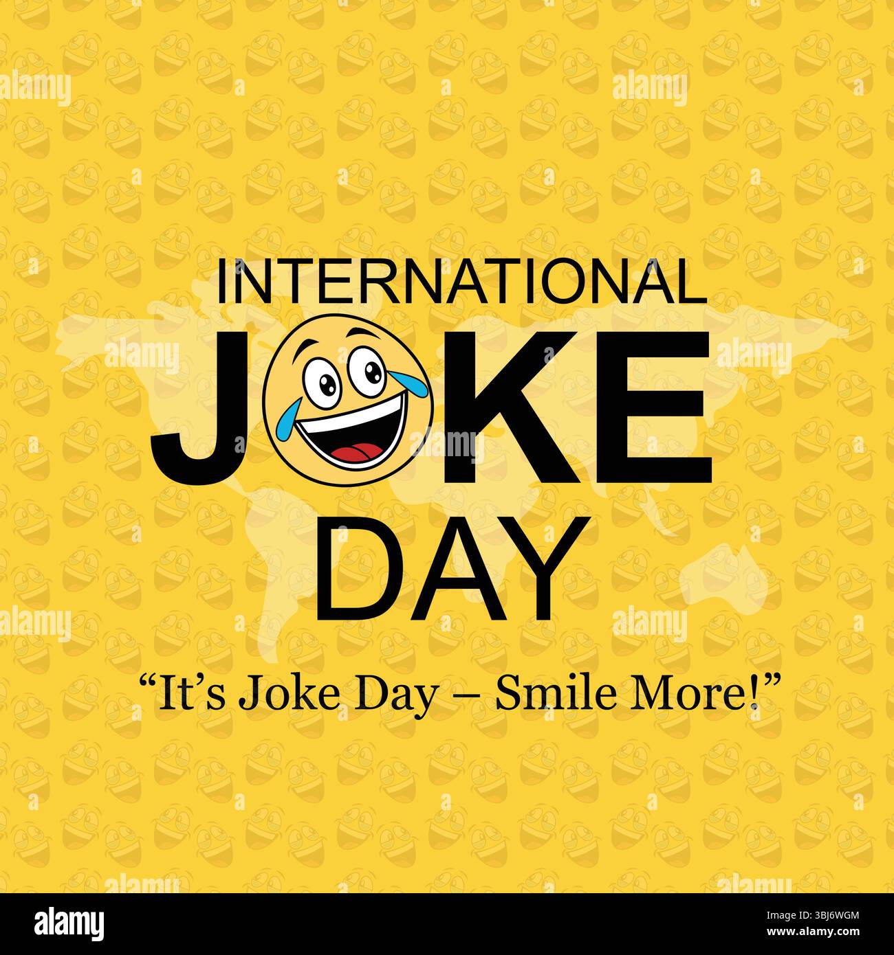 International Joke Day Poster with Emoji in Lettering Stock Vector ...