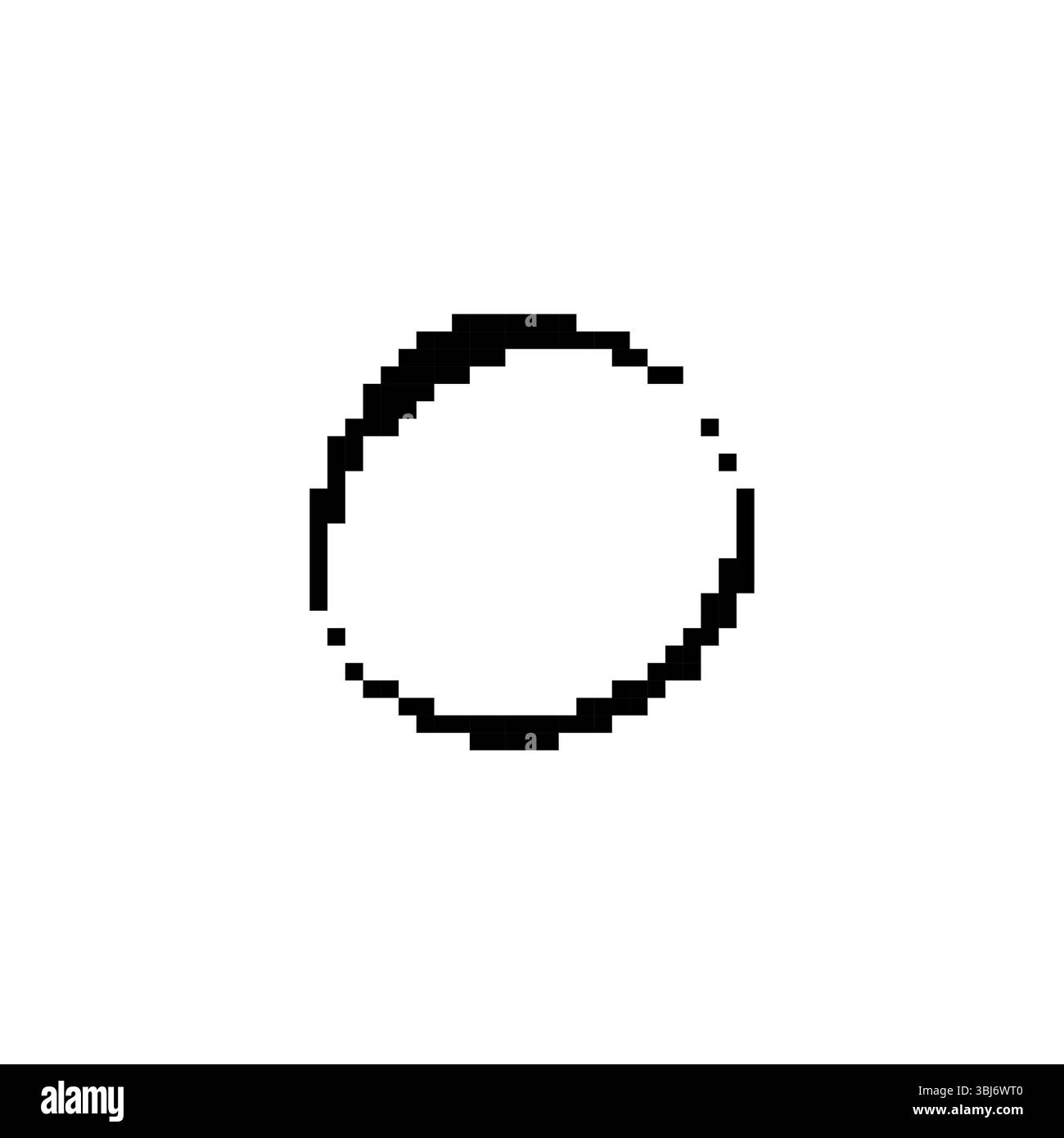Mosaic-style pixel art circle icon with retro sprite design in simple ...