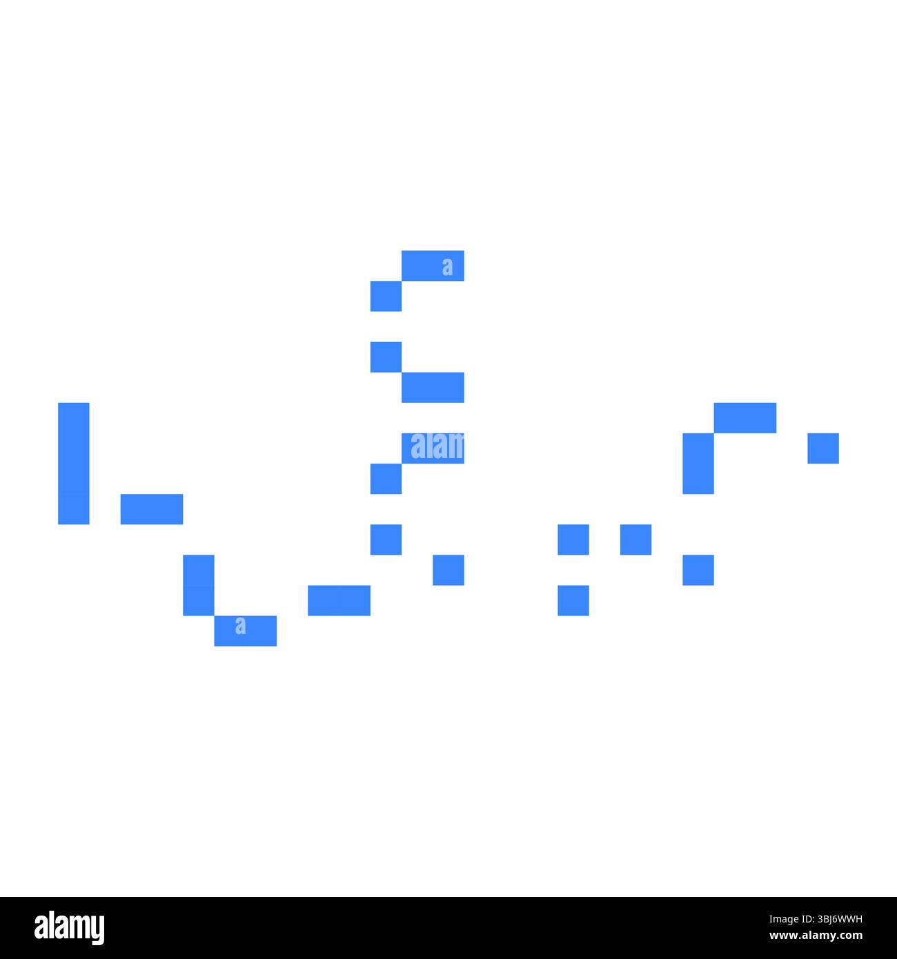 Mosaic pixel art icon piece with vibrant blue tiles in an abstract ...