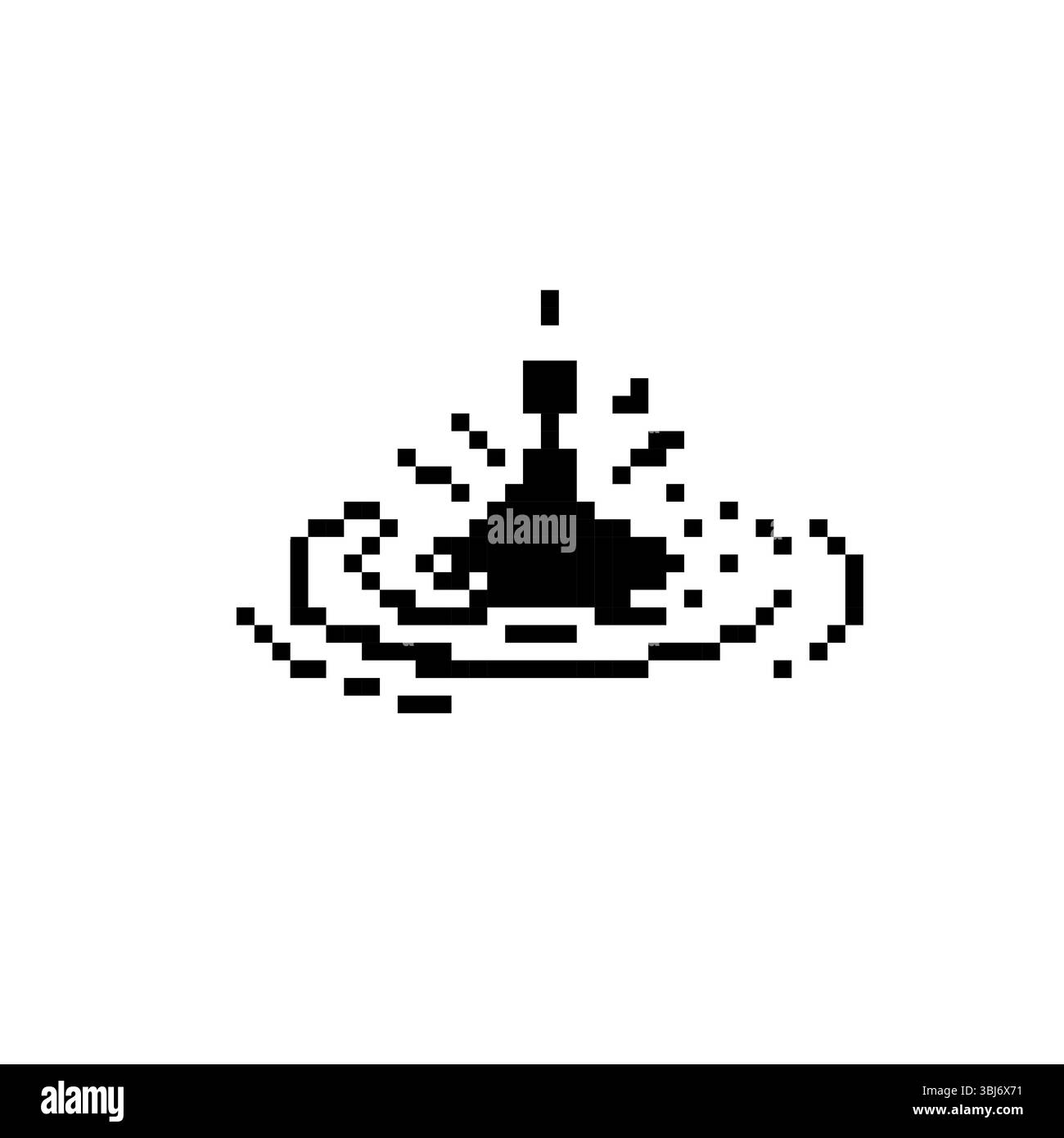 Mosaic pixel art splash icon depicting water droplet with dynamic ...