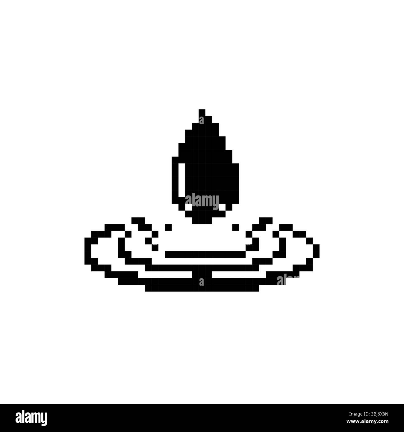 Mosaic pixel art icon of candle with flame in retro style design Stock ...