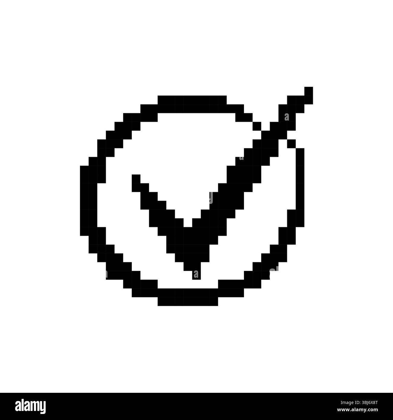 Mosaic style pixelated check mark symbol in retro gaming design Stock ...
