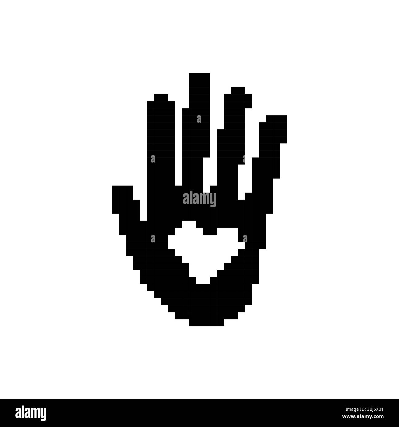 Mosaic pixel hand with a-ok gesture in classic pixel art style Stock ...