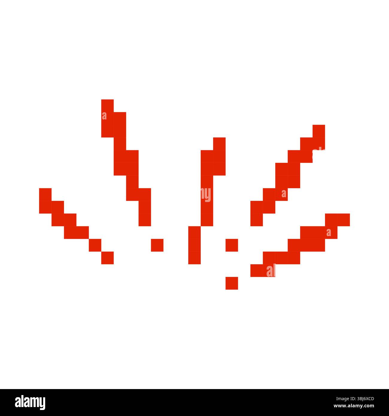 Mosaic pixel-style red spider with distinctive legs in retro sprite art ...