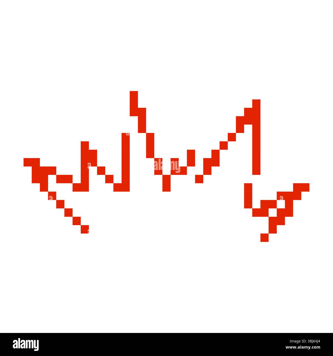 Mosaic pixel red crown icon with bold symmetrical design Stock Vector ...