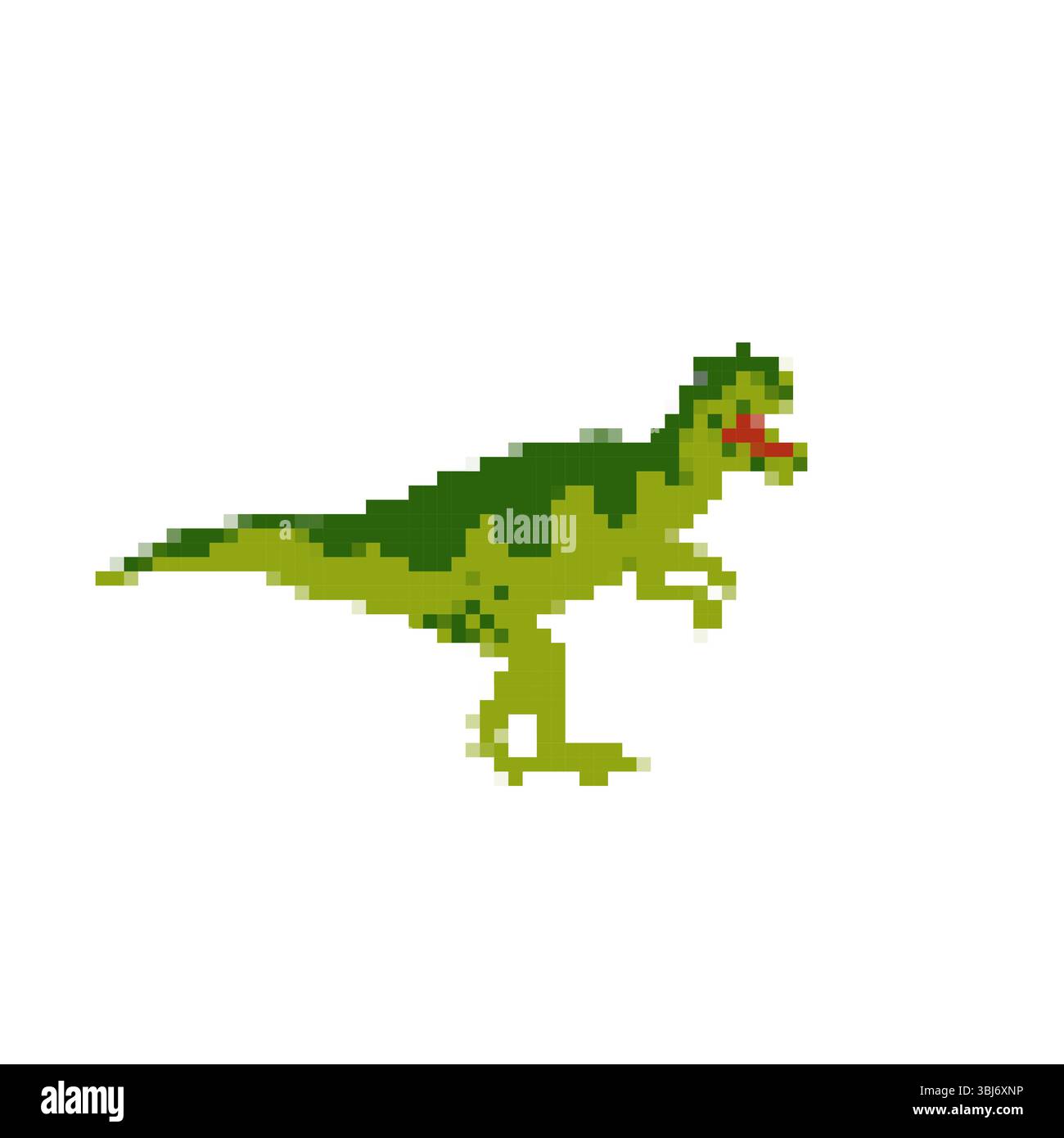 Mosaic dinosaur: pixelated green dino with retro sprite style perfect ...
