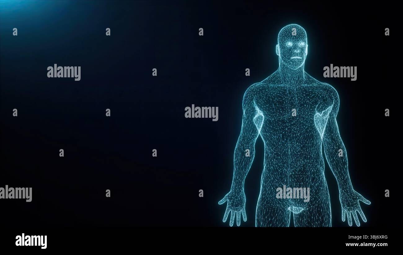 The Human Body Is Modeled of lines. Computer generated 3d render Stock ...