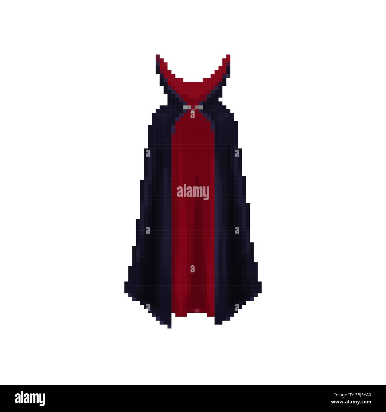 Mosaic pixel art of a superhero cape in bold red and dark blue tones ...