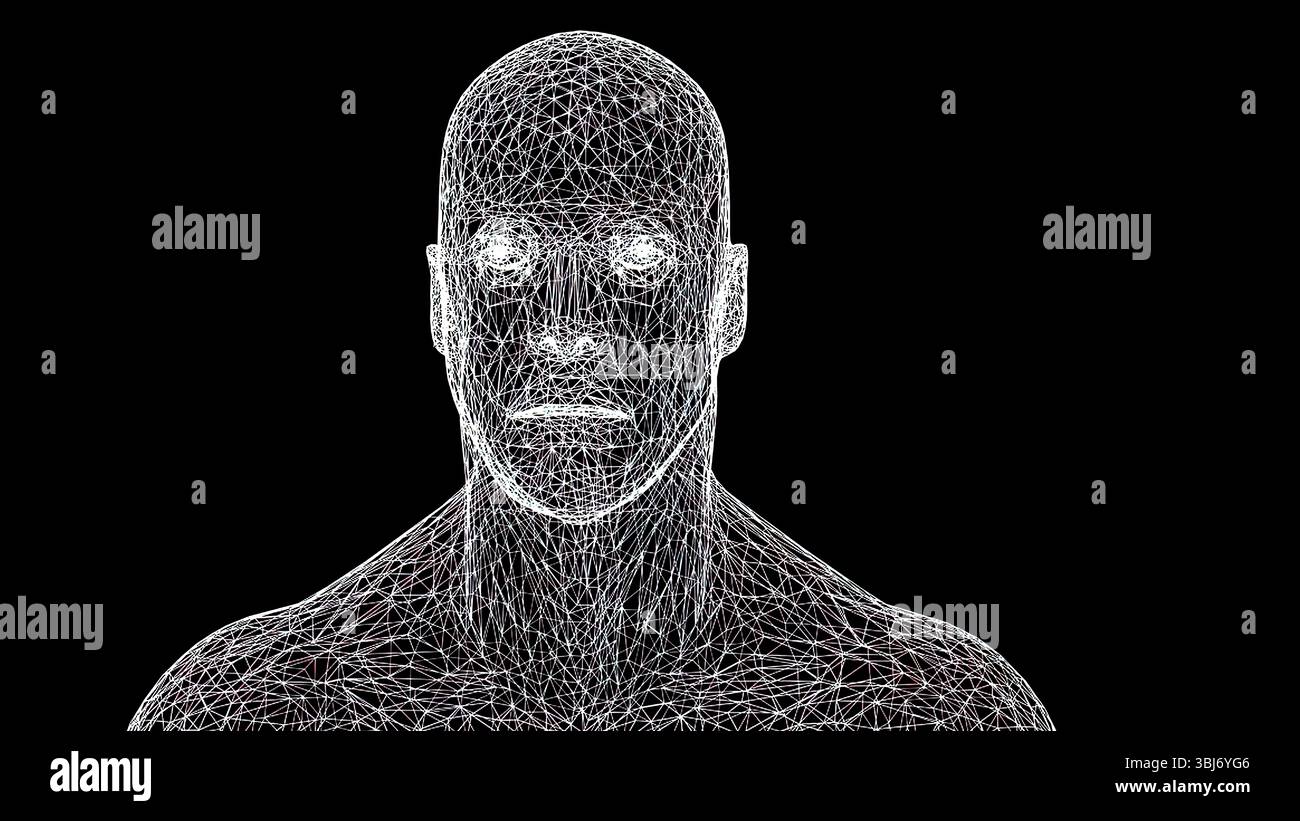 The Human Body Is Modeled of lines. Computer generated 3d render Stock ...