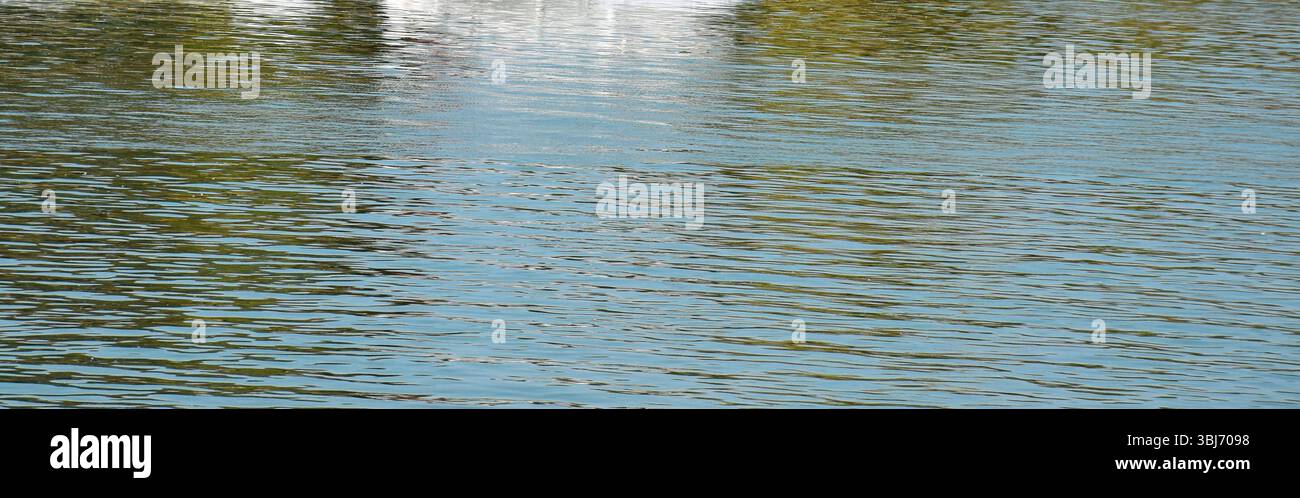 Water fragment showing micro waves and abstract reflection on calm ...