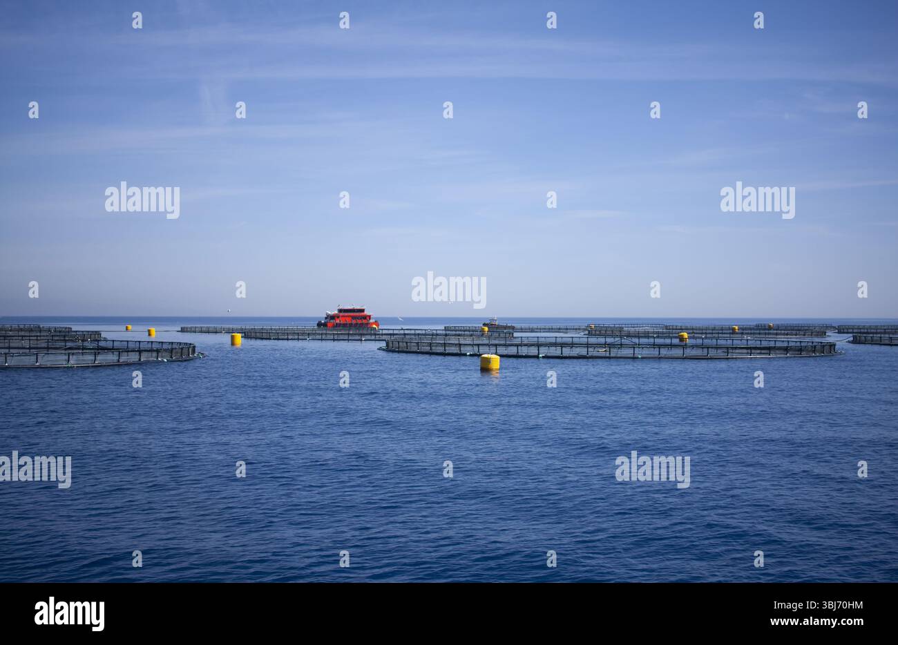 Fish Farm in Mediterranean Sea. Fish Farming and Aquaculture Stock ...