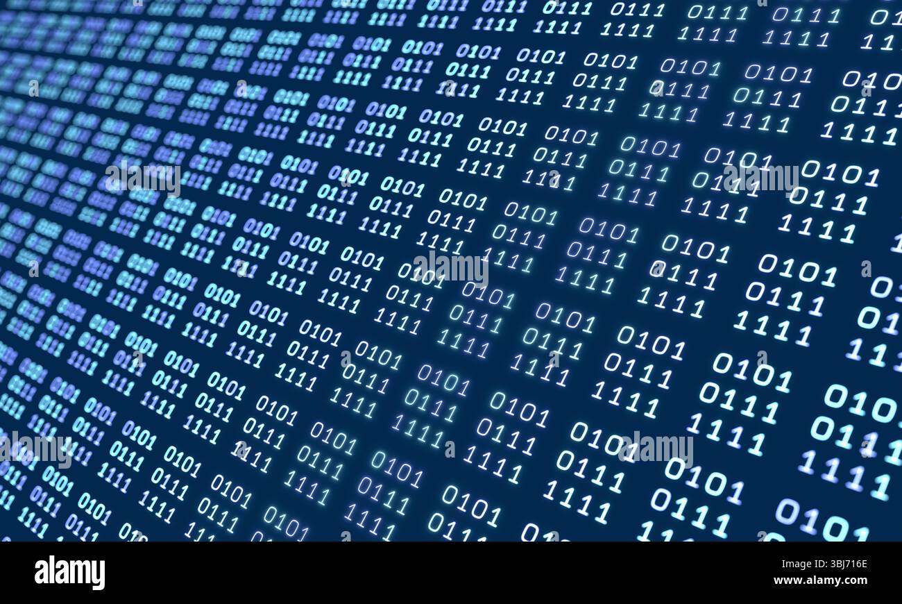 Computer system with binary code, big data, digital, system. Computer system with binary code ...