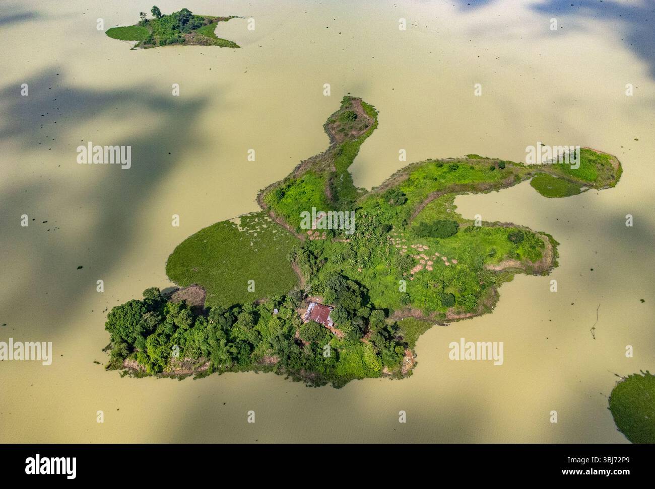 Aerial View of Kaptai lake, Rangamati, Bangladesh. Aerial View of a ...