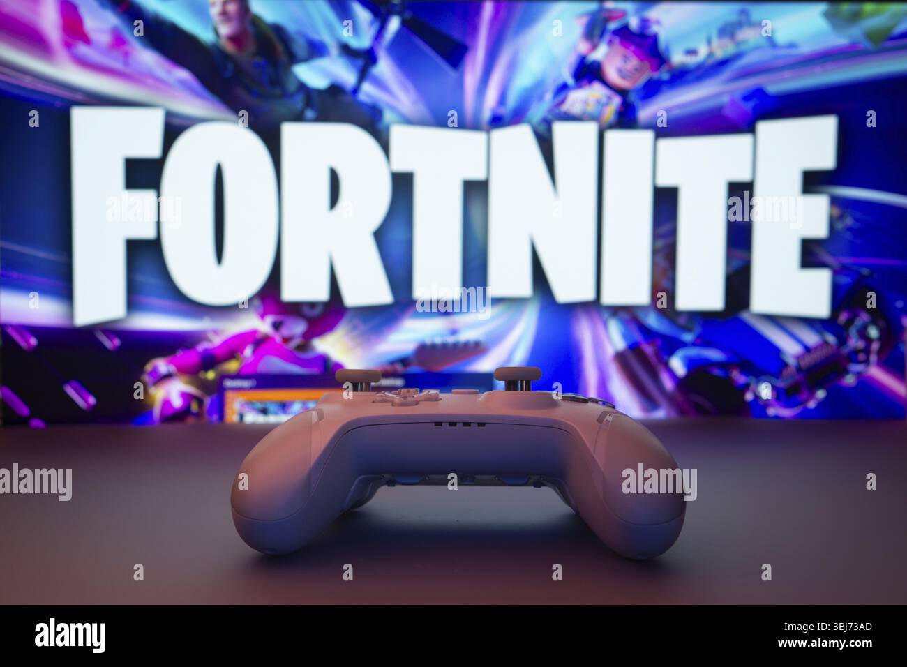 Dhaka, Bangladesh- 12 June 2025: Gaming controller in front of a ...