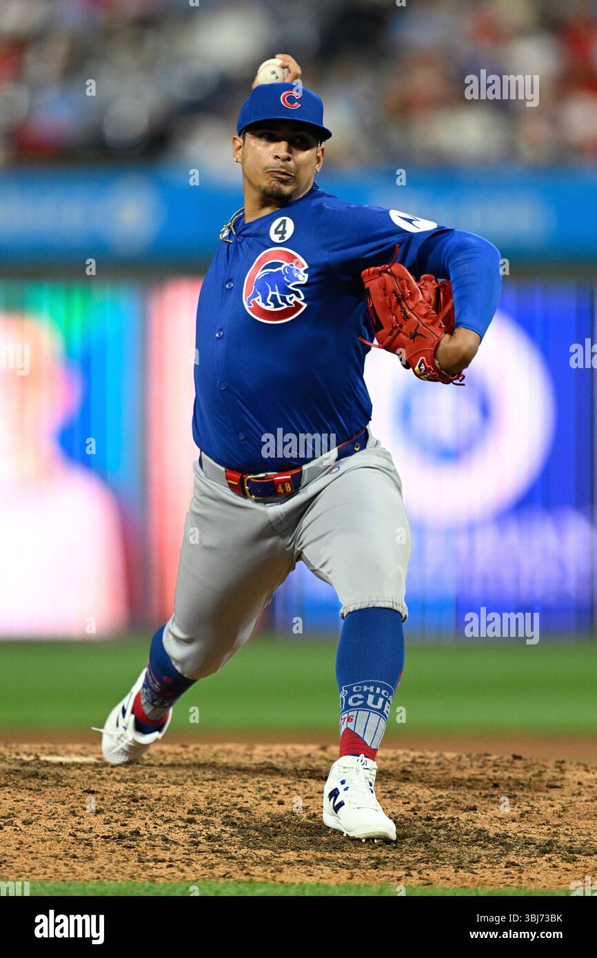 PHILADELPHIA, PA - JUNE 09: Chicago Cubs pitcher Daniel Palencia (48 ...