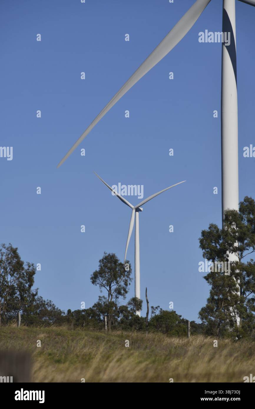 Wind turbines at the Coopers Gap Wind Farm, a 453 megawatt wind farm in ...