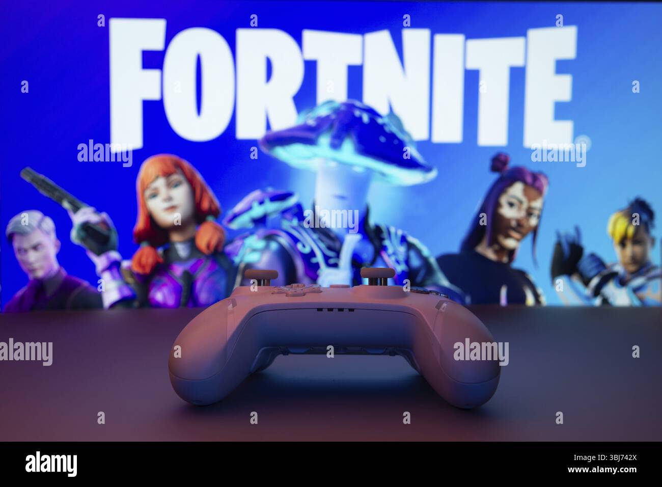 Dhaka, Bangladesh- 12 June 2025: Gaming controller in front of a ...